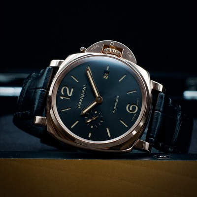 Panerai Luminor Due 42 Automatic Goldtech / Black Dial Box And Papers ...