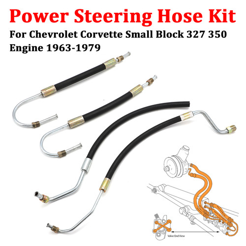 Hose Power Steering Hose Kit Small Block For Chevrolet Corvette 327 350 ...