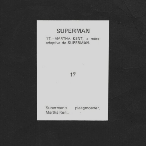 1978 Dutch Superman #17 MARTHA KENT/Phyllis Thaxter Card/Sticker DC ...