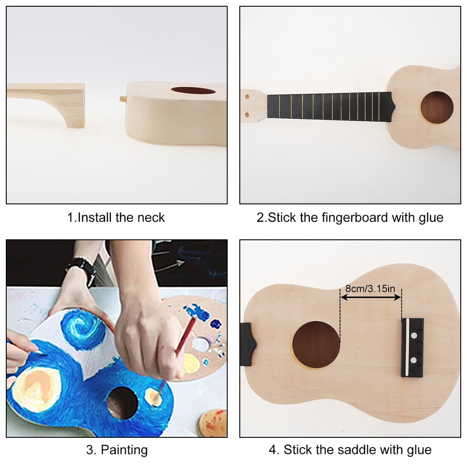 21 In DIY Ukulele Kit, Build Your Own Ukulele DIY Kit Hawaii Guitar ...