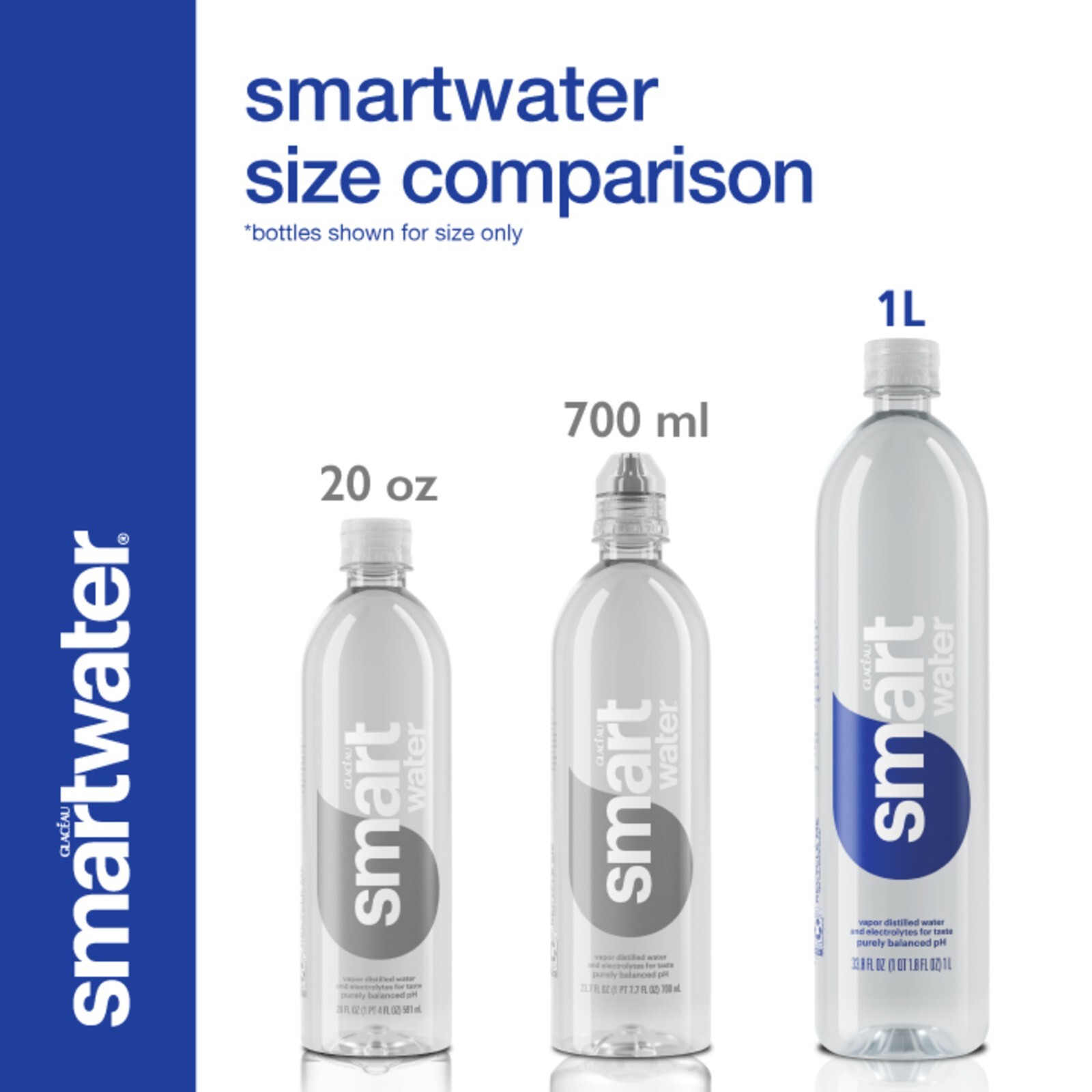 smartwater electrolye vapor-distilled water bottles in cardboard box 1L ...