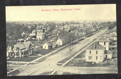 HUMESTON IOWA BIRDSEYE VIEW VINTAGE POSTCARD 1908 | eBay