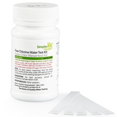 Drinking Water Free Chlorine Test Kit (50 Test Strips) (0 - 7ppm / 0 ...