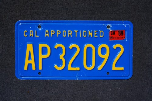 1989 California Apportioned License Plate | eBay