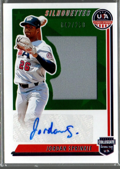 2022 USA Baseball Stars Stripes Silhouettes #30 Jordan Sprinkle Auto ...