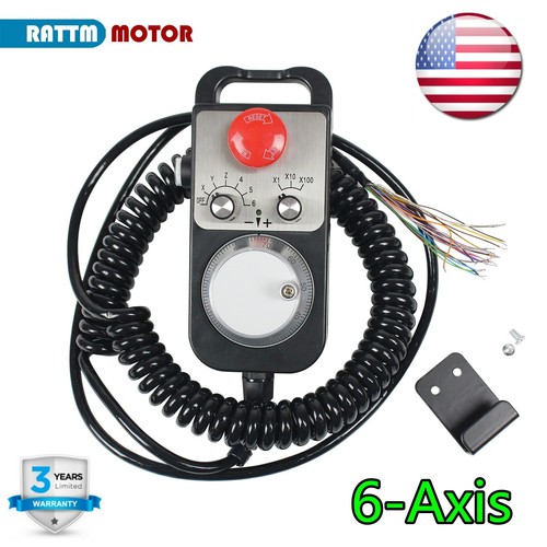 【USA】6 Axis / 4 Axis CNC Handwheel MPG Pendant w/ E-Stop For CNC Router ...
