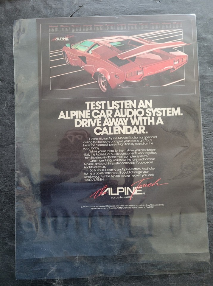 Lamborghini Alpine Car Stereo Promo Print Advertisement Circa 1987 | eBay