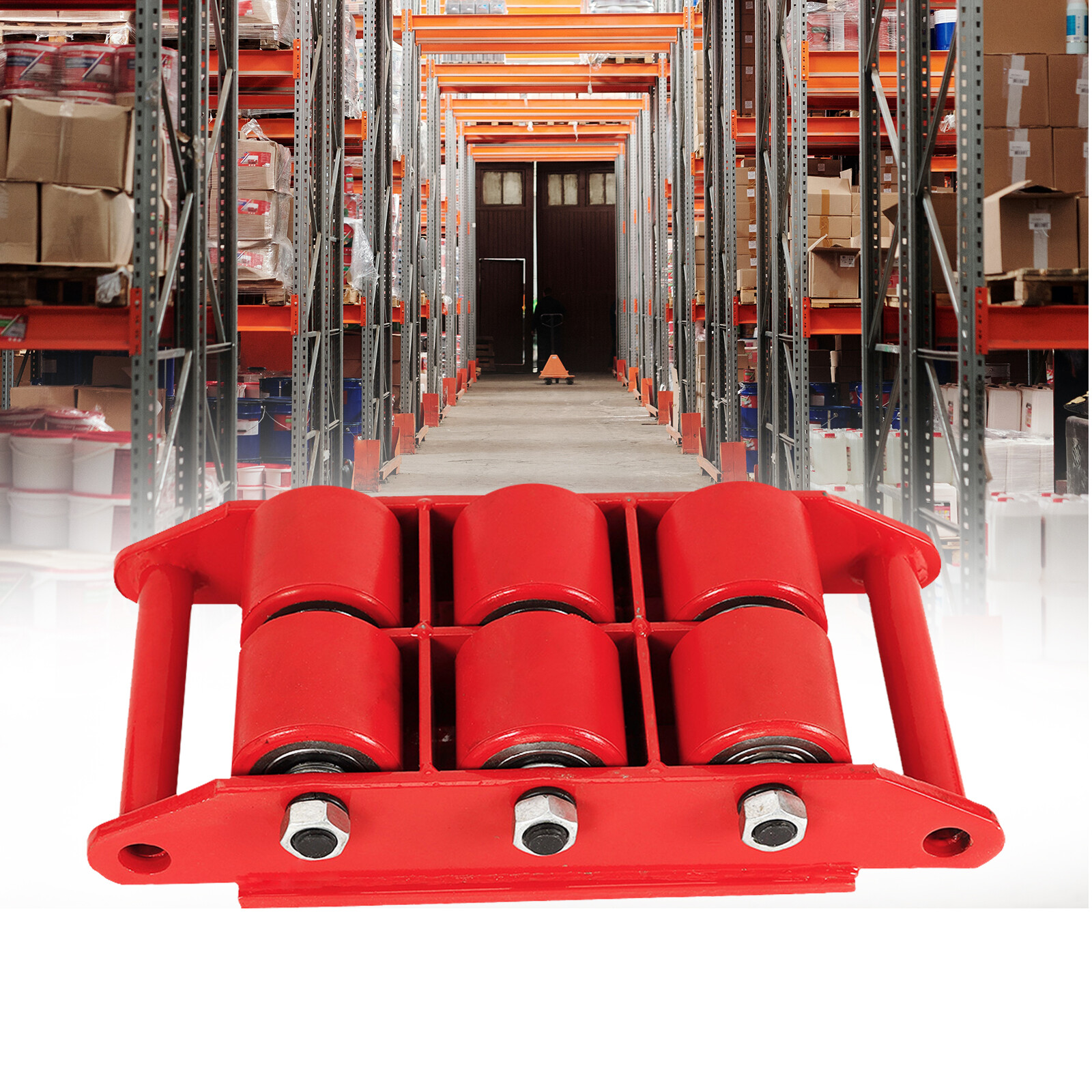 8Ton 6 Rollers Heavy Duty Dolly Skate Machinery Machine Roller Mover ...