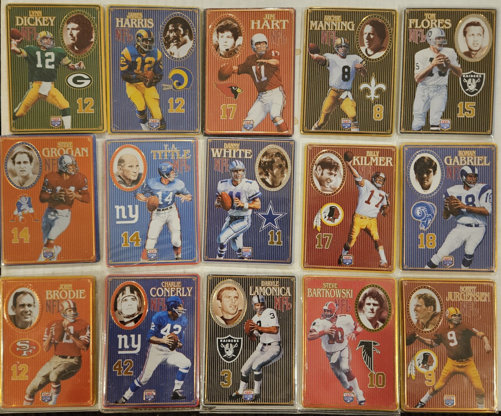 1994 QB Legends NFL Metallic Images Lot Of 15 BRODIE, MANNING, TITTLE ...