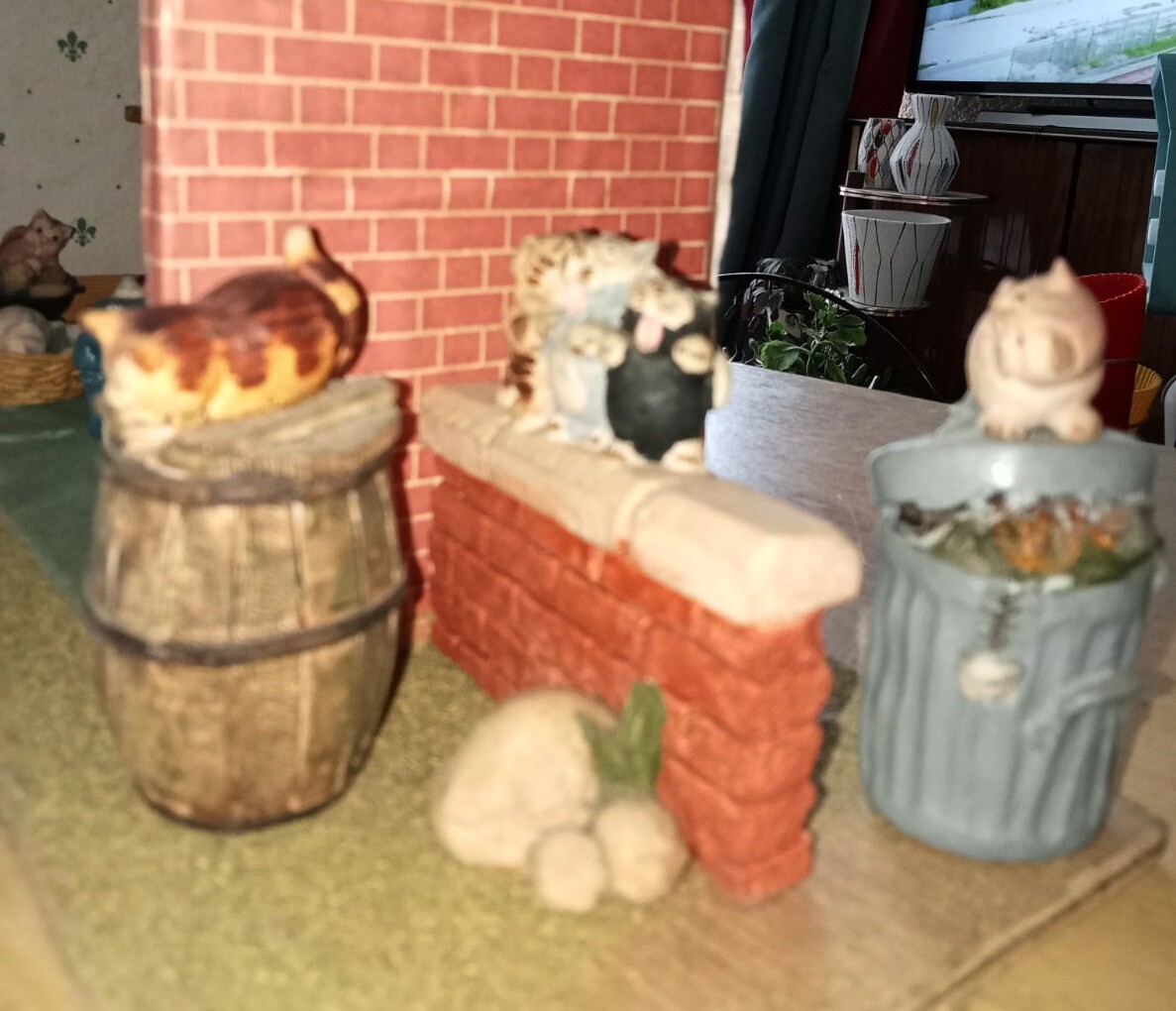 3 Peter Fagan Home Sweet Colourbox Cats Out Door Lot. Bin, Barrel and ...