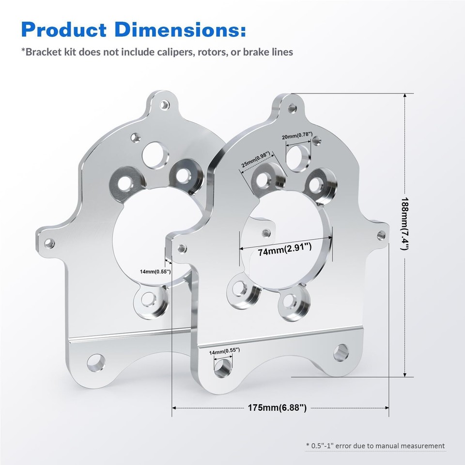 Rear Brake Caliper Conversion Bracket for 1994-2004 Ford Mustang GTV6 ...