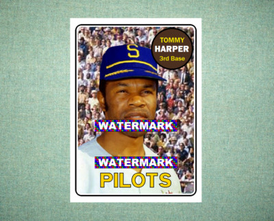 Tommy Harper Seattle Pilots 1969 Style Custom Baseball Art Card | eBay