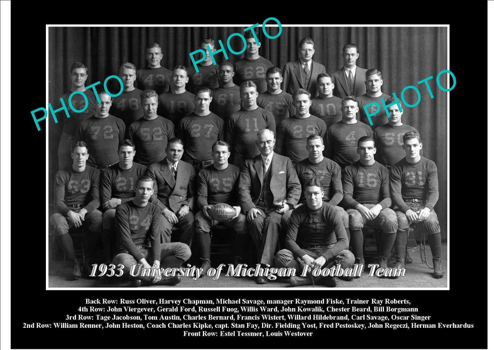 OLD 8x6 HISTORIC PHOTO OF UNIVERSITY OF MICHIGAN FOOTBALL TEAM 1933 | eBay