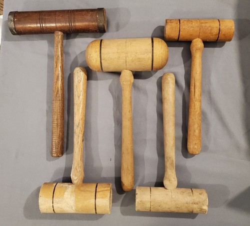 LOT of 5 Primitive Vintage Antique Wooden Mallets | eBay