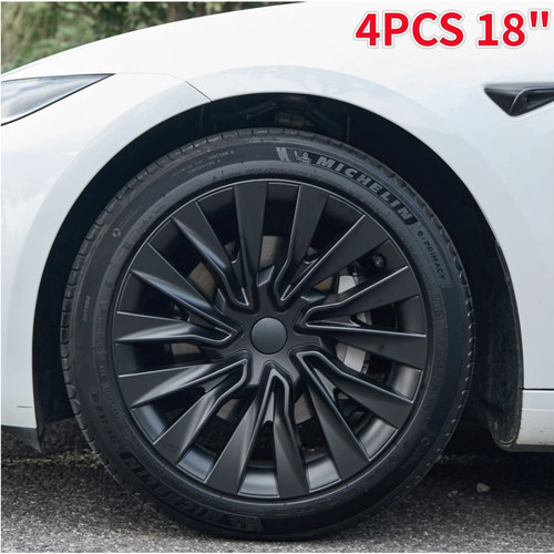🚗Hubcaps for Tesla Model 3 Storm Wheel Rim Cover 4PCS 18inch Full Cover ...