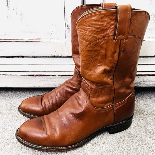 Justin Classic Jackson Deerlite Marbled Roper Boots Chestnut Brown Mens ...