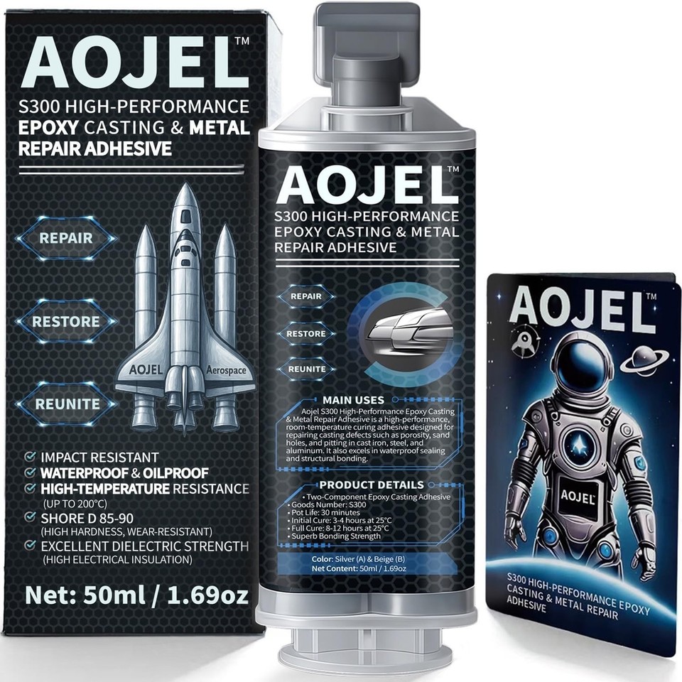 2-Part Metal Repair Epoxy - Cold-Weld Strength, Heat-Resistant ...