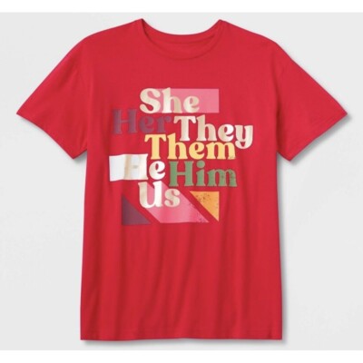2022 Target Take Pride T Shirt Size Medium LGBTQ+ Pronoun Equality Red ...