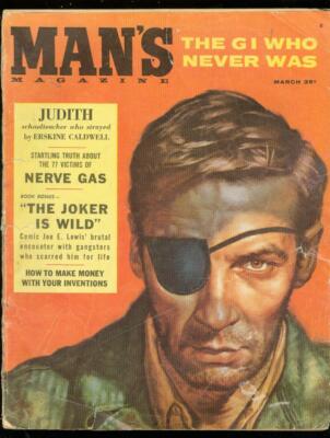 MAG: MAN'S MAGAZINE MARCH 1958-EYEPATCH COVER-NERVE GAS G | eBay