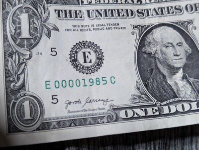 1985 One Dollar Serial Number | eBay