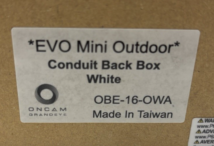 Oncam Grandeye EVO Mini Outdoor Camera Conduit Back Box OBE-16-OWA ...