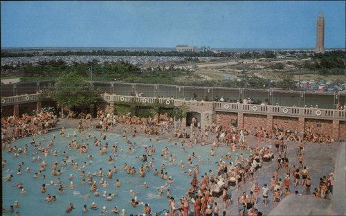 Jones Beach Long Island NY West Bath House Swimming Pool Postcard | eBay