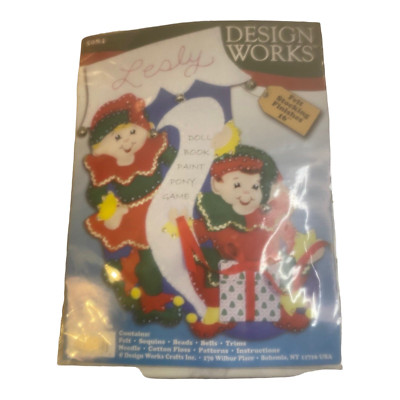 Design Works Christmas Jeweled Elves & Santa's List 16" Stocking Kit ...
