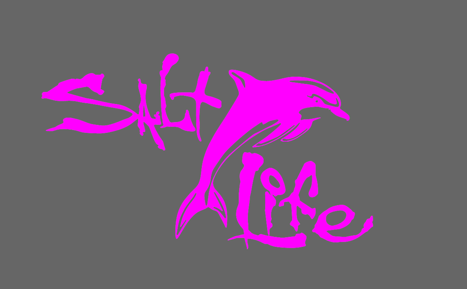 Salt Life Signature Dolphin Decal PICK SIZE / COLOR Vinyl Decal ...