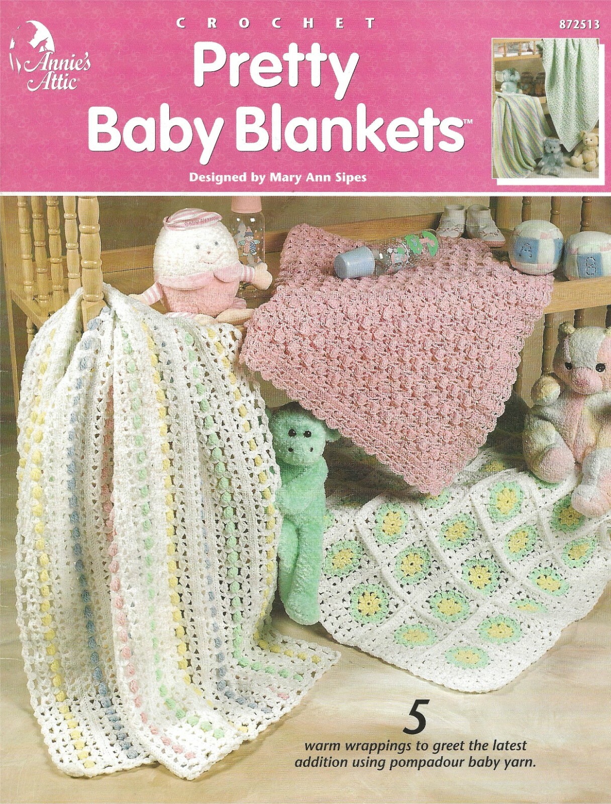 Pretty Baby Blankets Crochet Peek-a-Boo Puffs Dainty Daisy Ruffled ...