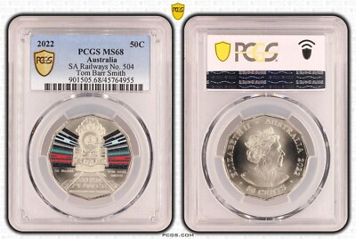 2022 MS68 Fifty Cent Coin 50c SA Railways no 504 - Tom Barr Smith PCGS ...