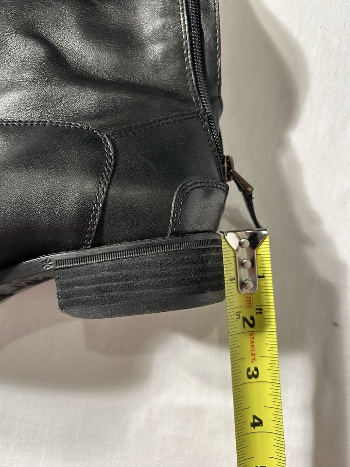 Sam Edelman Penny Riding Boots Black Leather 7M Tall Equestrian Zip ...