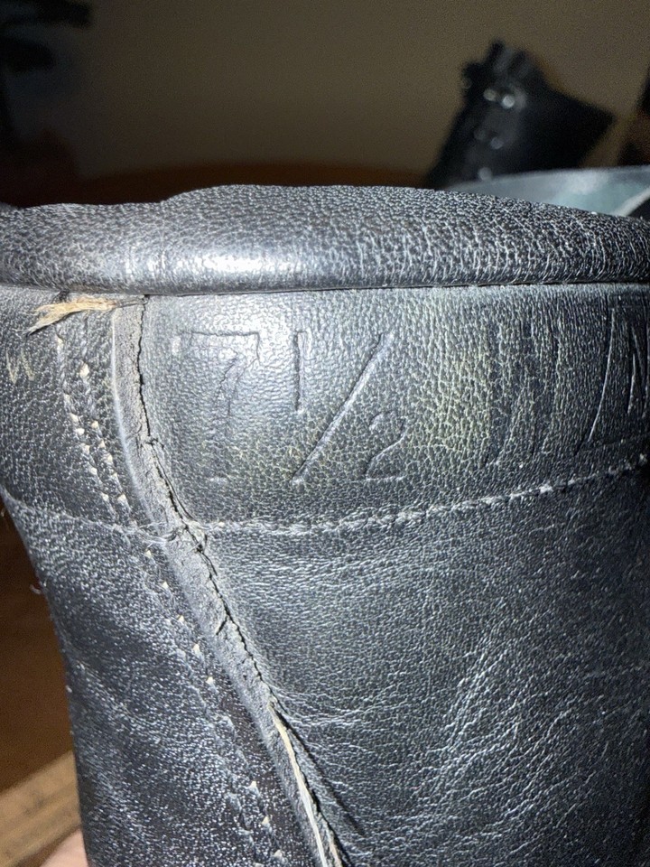 US Air Force 1989 NS Vintage Search Issued Black Leather Combat Boots 7 ...