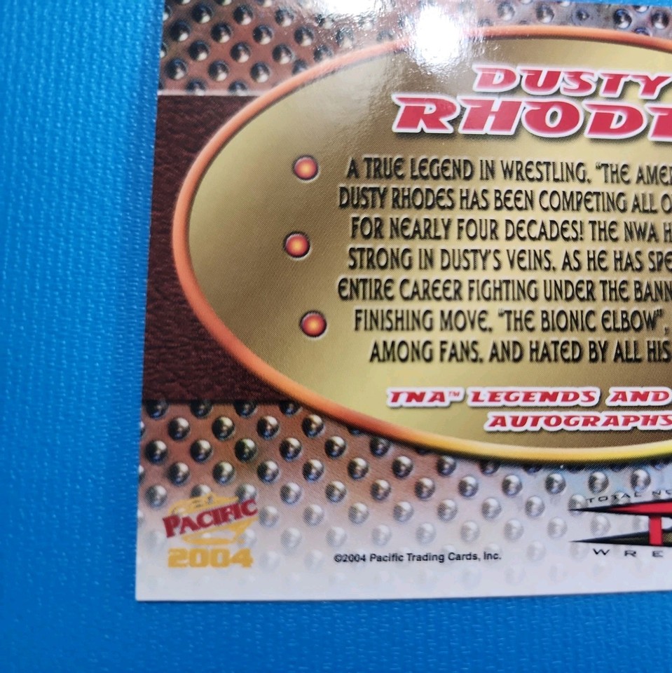 2004 PACIFIC TNA WRESTLING DUSTY RHODES LEGEND AND STARS AUTOGRAPH AUTO ...