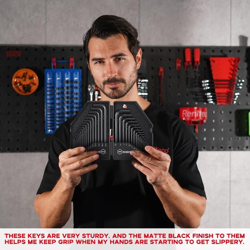 30 PCS Hex Head Key Allen Wrench Tool Set Organizer Kit Alloy Steel L ...