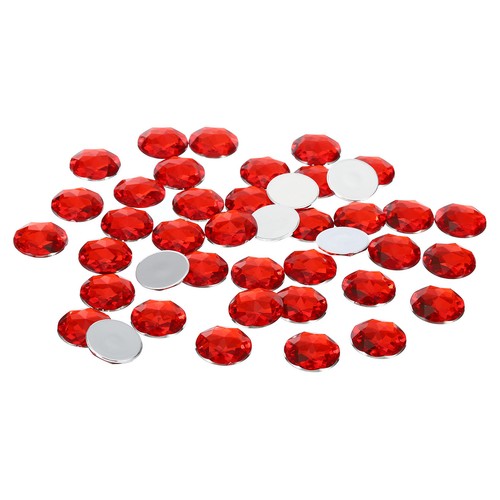 20mm Flat Back Round Acrylic Rhinestones, 200 Pack Plastic Circle Gems ...