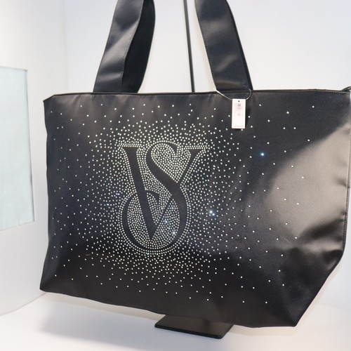 Victoria’s Secret Rhinestone Logo Black Tote Bag NWT | eBay