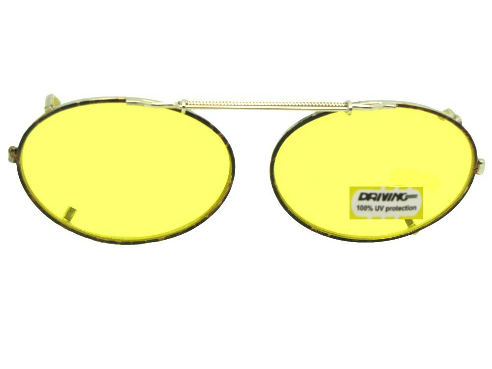 Oval Yellow Lens Clip-on Sunglasses | eBay