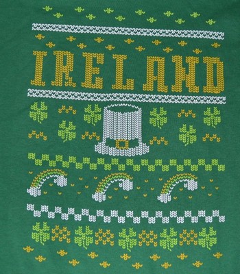 UGLY SWEATER STYLE T-Shirt Men's St Patrick Day Green IRISH Tee by ...