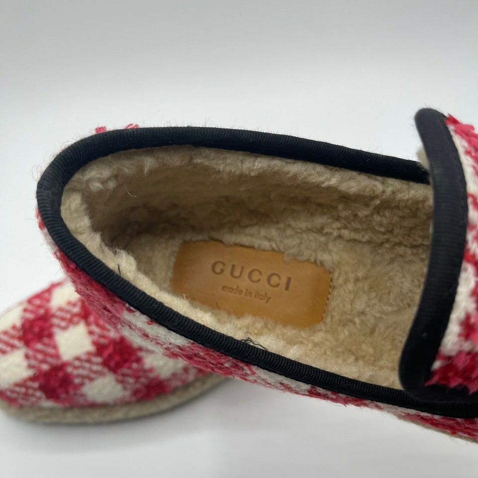 Gucci Women's Red/White Checker Wool Horsebit Loafers EU 36.5/US 6.5 ...