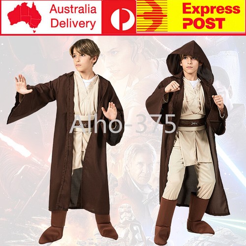 Kids Boys Star Wars Obi Wan Kenobi Jedi Costume Christmas Party Fancy ...