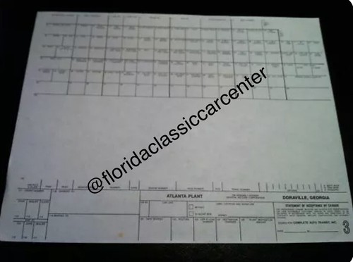CADILLAC 1960-64 FACTORY BUILD SHEET BLANK ELDORADO deVille FLEETWOOD ...