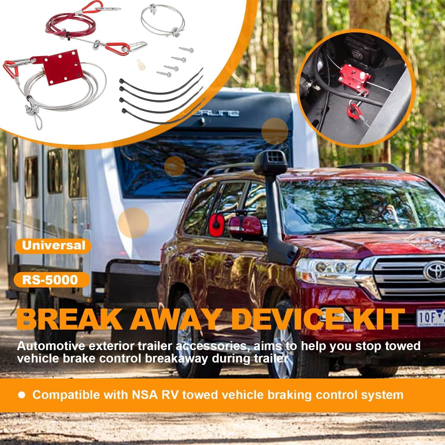 RS-5000 Ready Stop Break Away Device for NSA RV Towed Vehicle Braking ...
