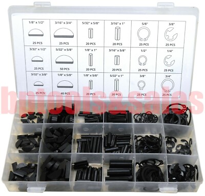 460pc Woodruff Key / Snap Ring / Roll Pin / E-Clip Assortment Set | eBay