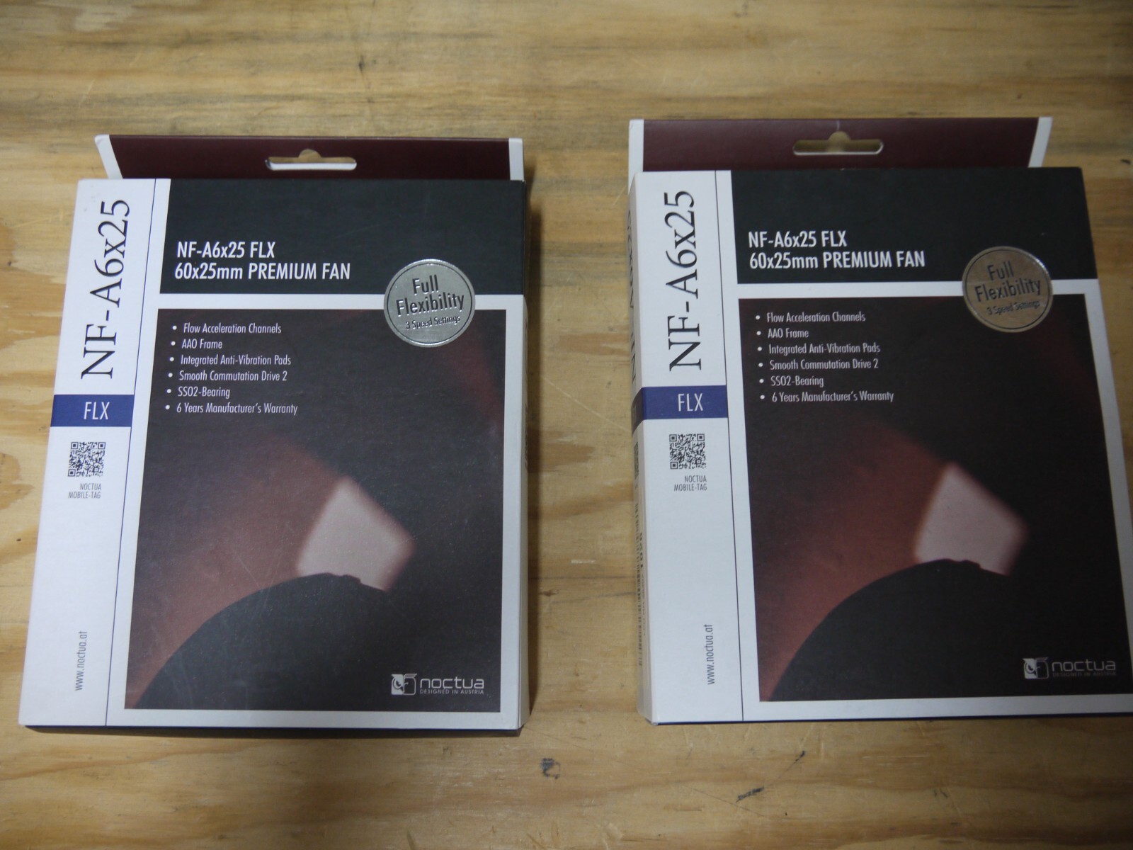 Noctua NF-A6x25 FLX, Premium Quiet Fan, 3-Pin (60mm, Brown) LOT OF 2 | eBay