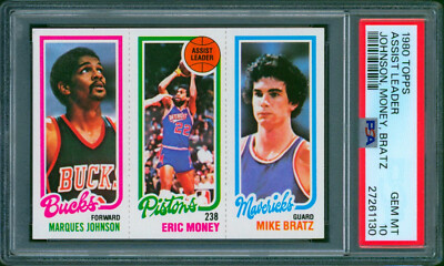 1980-81 Topps MARQUES JOHNSON 149 ERIC MONEY 83 MIKE BRATZ 65 PSA 10 ...