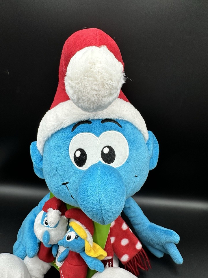 Macys Holiday Christmas Smurf Plush 2010 Stuffed 21” w/Finger Puppets ...