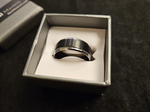 Metal Masters Mens Wedding Ring SIZE 10 Tungsten Carbide 2 Tone Silver ...