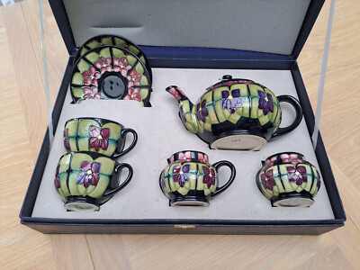 Moorcroft pottery tea set ‘Violet’ pattern by Sally Tuffin with Box | eBay