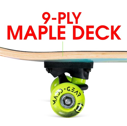 31 x 7 Inch Double Kicktail Beginner Complete Skateboard with Maple ...