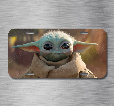 Baby Yoda Star Wars Mandalorian Darth Vader License Plate Front Auto ...